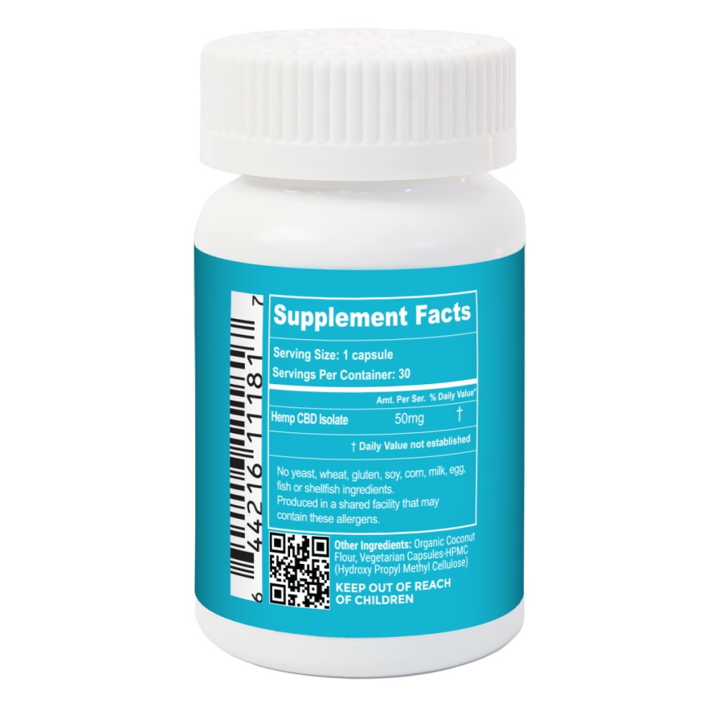 50MG Isolate Capsules 30 Pack – FLiFLA CBD SHOP